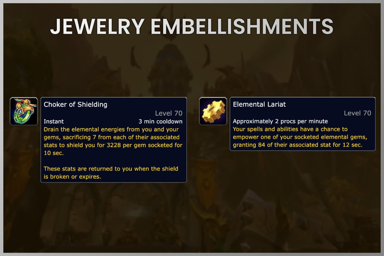 Crafted Embellished Items in WoW – What are they?